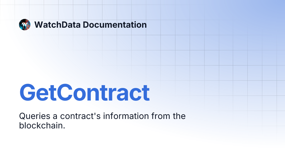 GetContract | WatchData Documentation